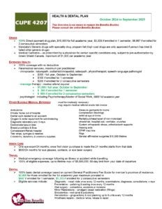 Unit 1 Benefits Plan - CUPE 4207