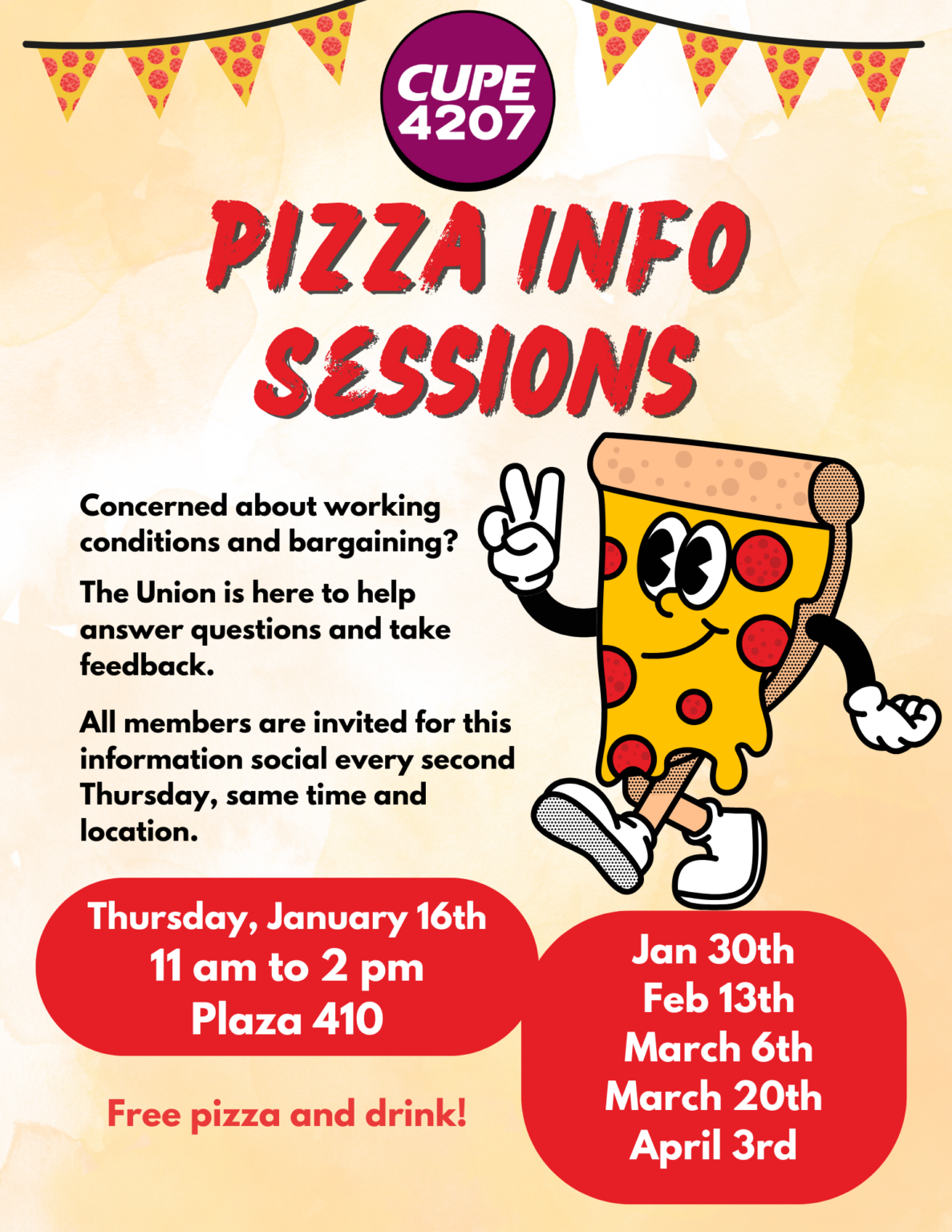 Pizza Info Session! - CUPE 4207