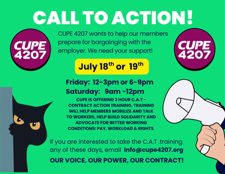 Contract Action Team (C.A.T.) Training - CUPE 4207